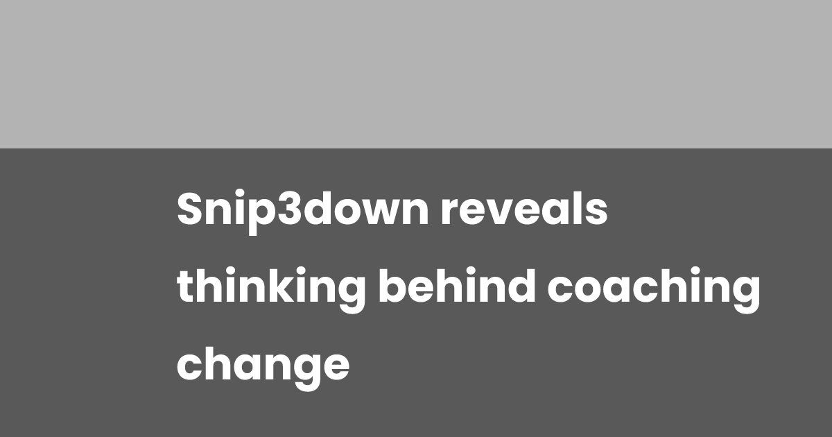 Snip3down reveals thinking behind coaching change | esports.gg